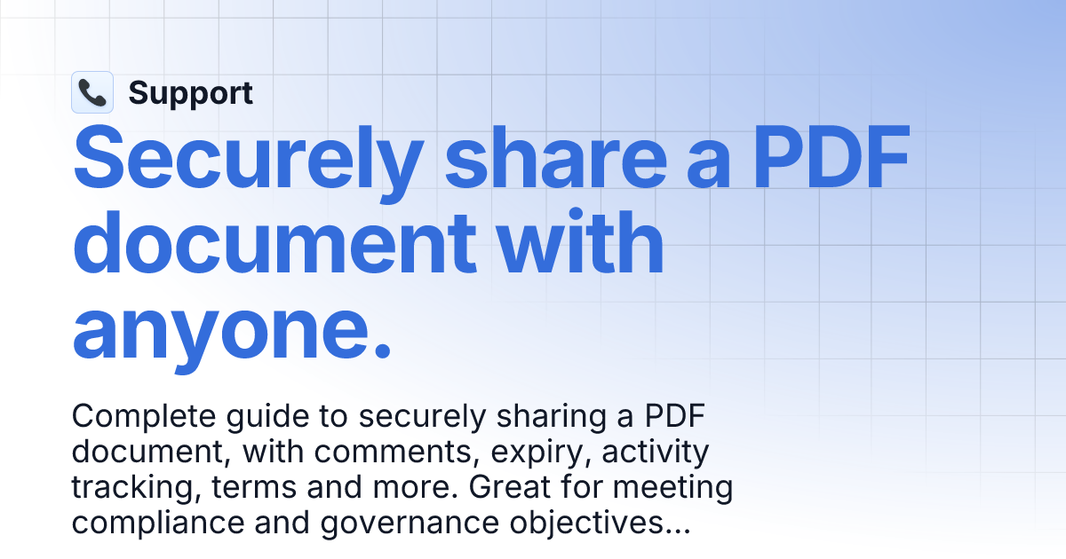 Securely share a PDF document with anyone. | Support